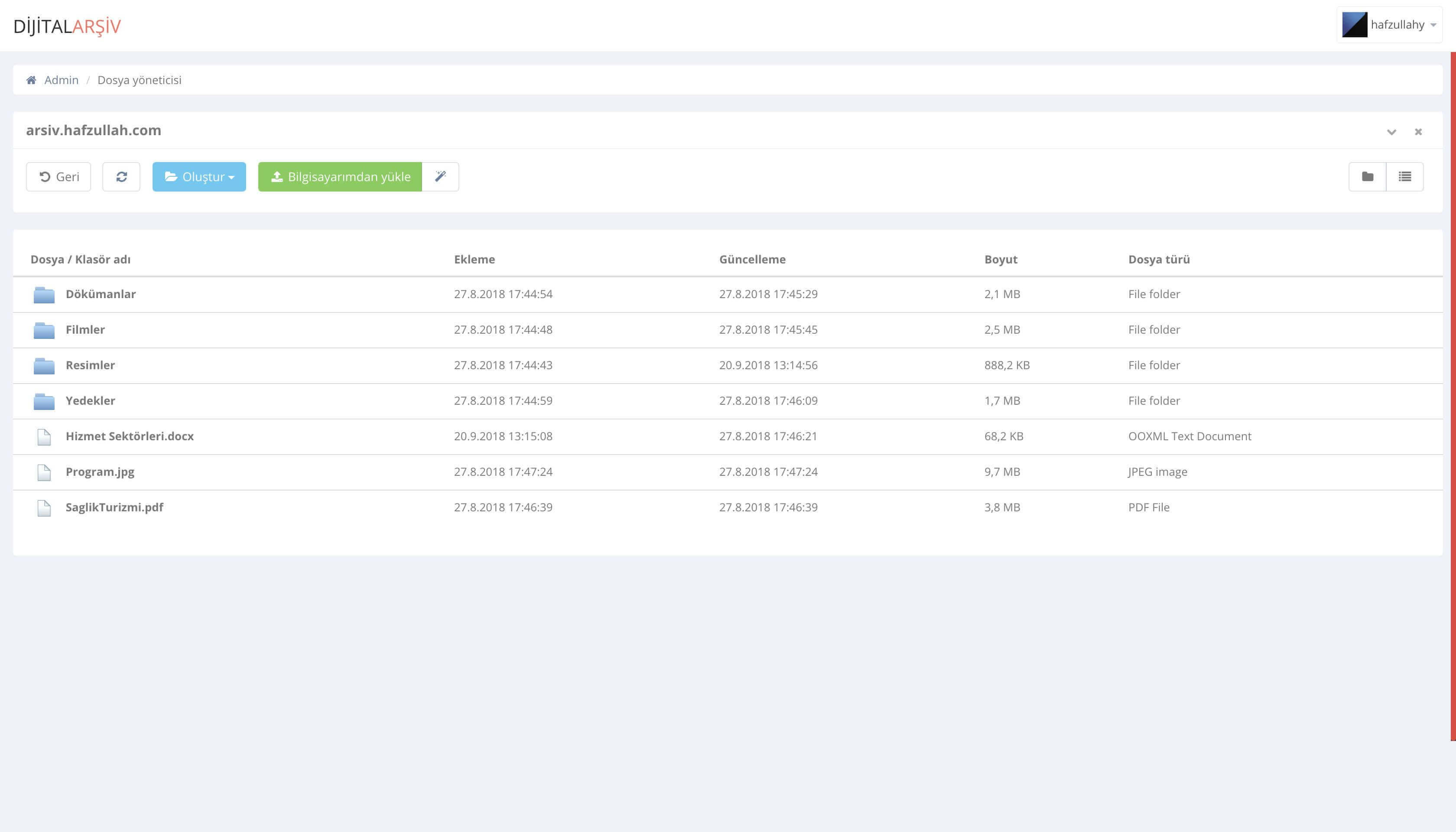 Dosya Arşivleme Scripti » Hafzullah.com.tr